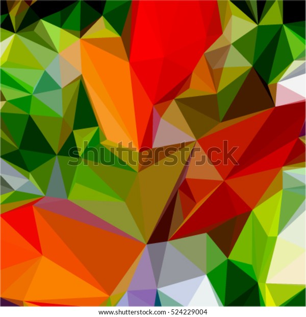 Green Red Background Geometric Polygonal Mosaic Stock Vector (Royalty ...