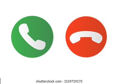 Green Red Call Buttontelephone Icon Vector Stock Vector (Royalty Free ...