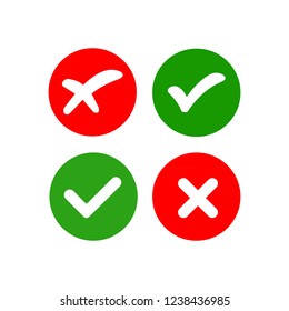 Green Red Check Marks On Isolated Stock Vector (Royalty Free ...
