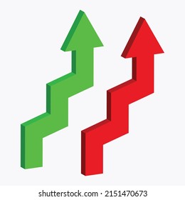 Green Red Color Arrow Vector Designicon Stock Vector (Royalty Free ...