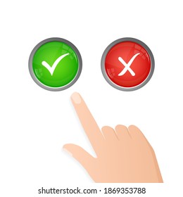 Green Red Round Yes No Vector Stock Vector (Royalty Free) 1869353788 ...