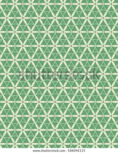Green Retro Vector Floral Wallpaper Stock Vector (Royalty Free ...