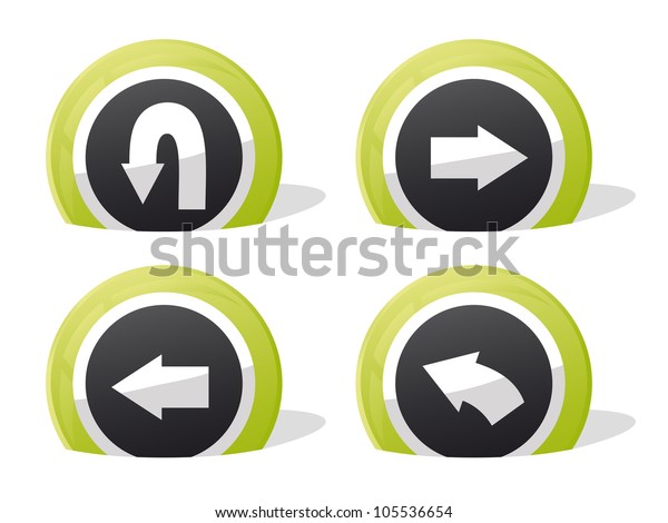 Green Return Arrow 3d Icons Stock Vector (Royalty Free) 105536654 ...