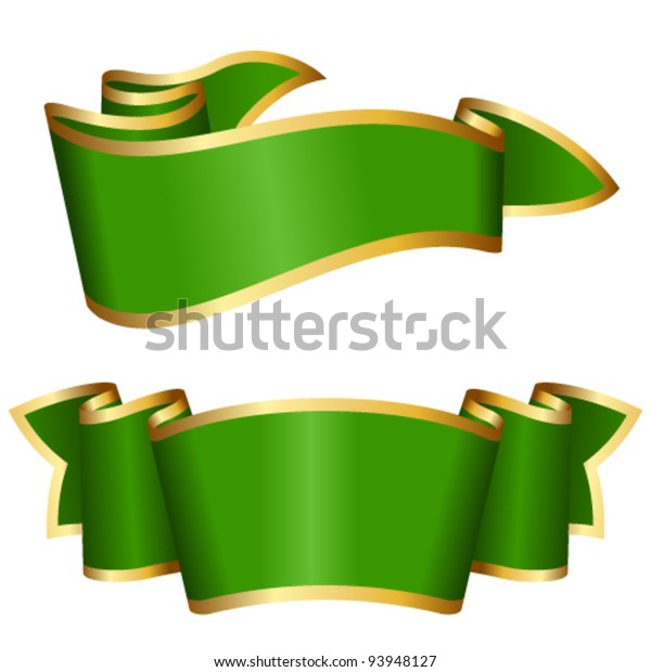 Green Ribbon Collection Stock Vector (Royalty Free) 93948127 | Shutterstock
