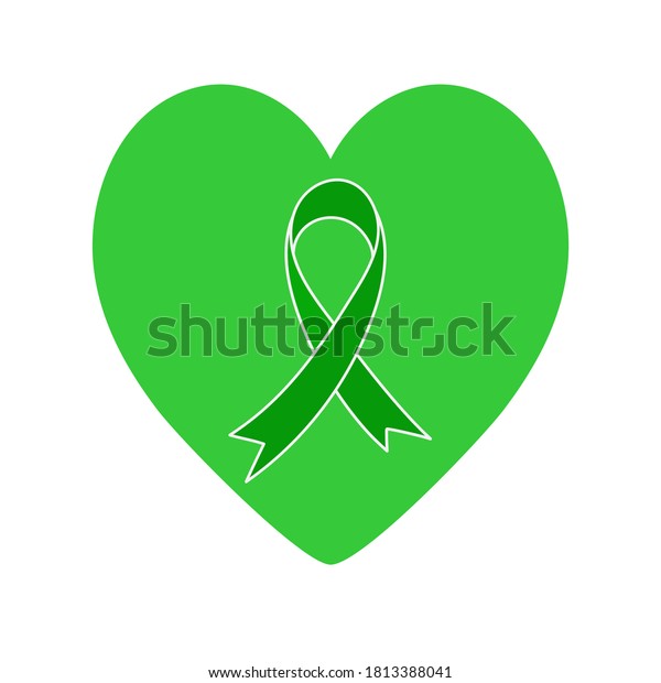 Green Ribbon Green Heart Vector Symbol Stock Vector (Royalty Free ...