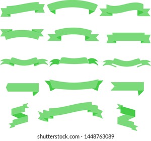 Watercolor Vector Collection Green Ribbons Label Stock Vector (Royalty ...