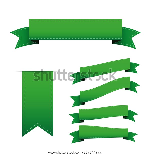 Green Ribbon Vector Set 스톡 벡터(로열티 프리) 287844977