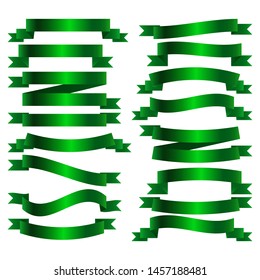 Green Ribbons Banners Set Ribbons Vector Stock Vector (Royalty Free ...