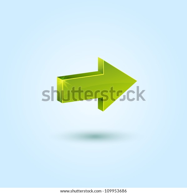 Green Right Arrow Symbol Isolated On Stock Vector (Royalty Free ...