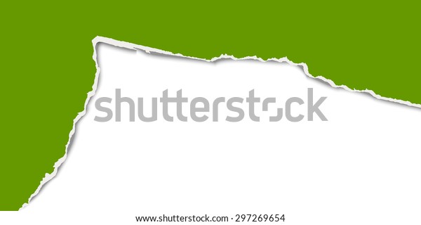 Green Ripped Open Paper White Background Stock Vector (Royalty Free ...