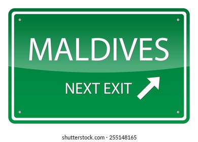 Green Road Sign Vector Maldives Stock Vector (Royalty Free) 255148165 ...