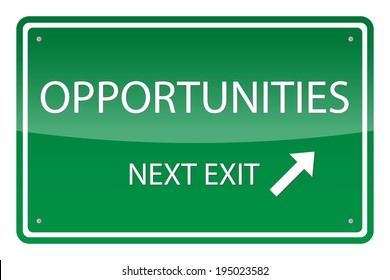 Green Road Sign Vector Opportunities Stock Vector (Royalty Free) 195023582