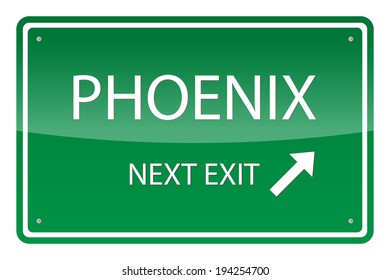 Green Road Sign Vector Phoenix Stock Vector (Royalty Free) 194254700 ...