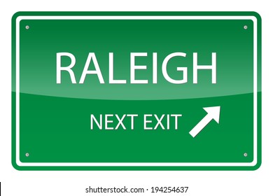 Green Road Sign Vector Raleigh Stock Vector (Royalty Free) 194254637 ...