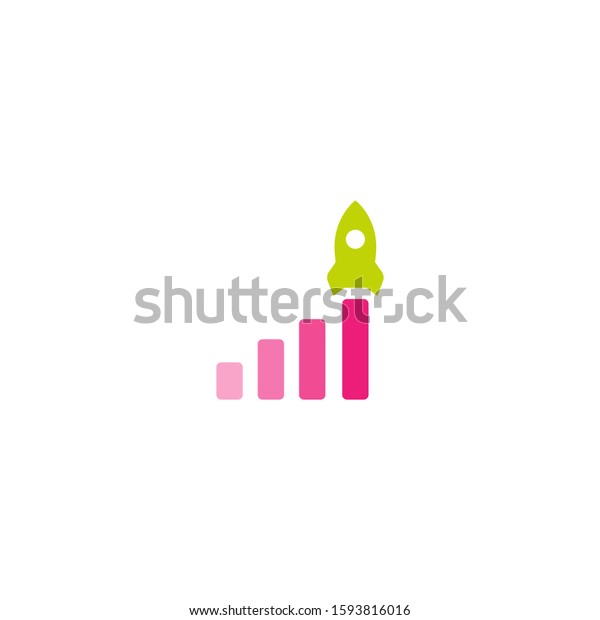 Green Rocket Ship Pink Fire Graduated Stock Vector (Royalty Free ...