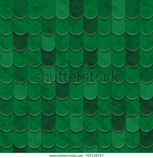 Green Roof Tiles Texture Illustrator Background: เวกเตอร์สต็อก (ปลอดค่า ...