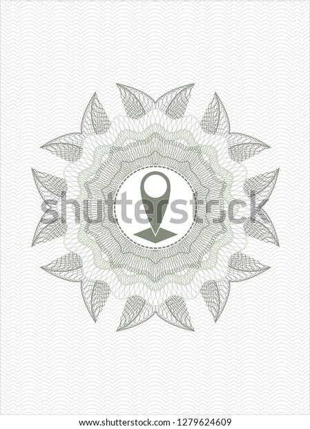 Green Rosette Linear Illustration Map Pointer Stock Vector (Royalty ...
