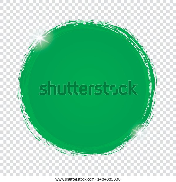 Green Round Banner Brush Painted Circle Stock Vector (Royalty Free ...