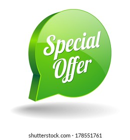 Green Round Special Offer Speech Bubble Stock Vector (Royalty Free ...