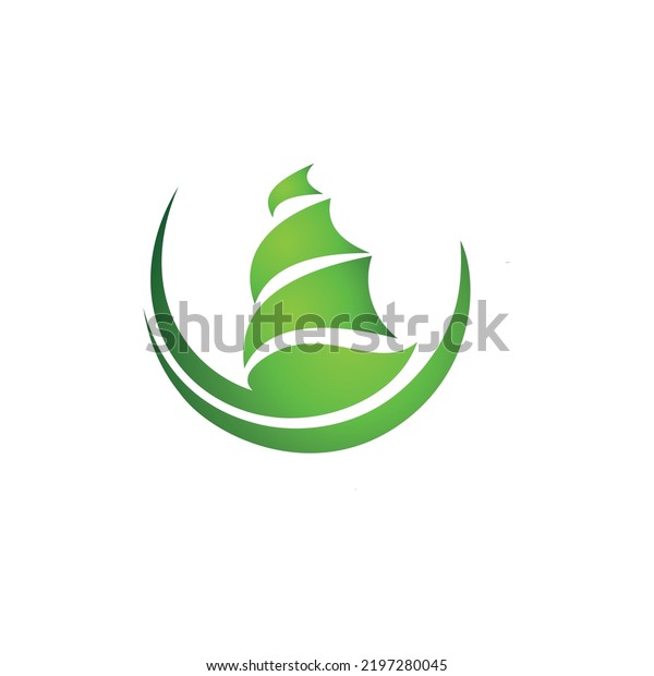 Green Sailing Ship Logo Icon Vector Stock Vector (Royalty Free ...
