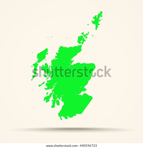 Green Scotland Map Illustration Stock Vector (Royalty Free) 440596723 ...