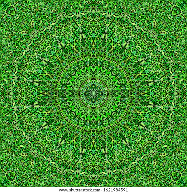 Green Seamless Botanical Garden Mandala Pattern Stock Vector (Royalty ...