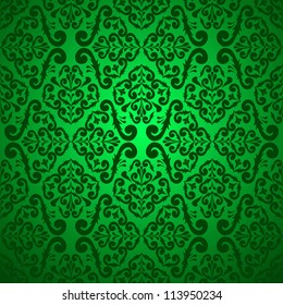 Green Seamless Wallpaper Stock Vector (Royalty Free) 113950234