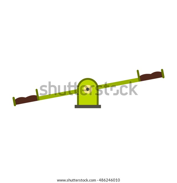 Green Seesaw Icon Flat Style On Stock Vector (Royalty Free) 486246010 ...