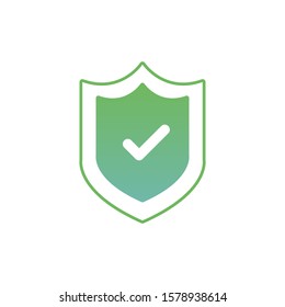 Green Shield Check Safe Mark Symbol Stock Vector (Royalty Free ...