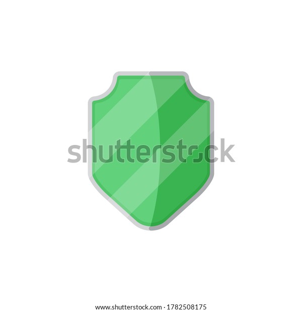 Green Shield Protection Illustration Isolated On Stock Vector (Royalty ...