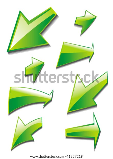 Green Shiny Arrow Set Stock Vector (Royalty Free) 41827219 | Shutterstock