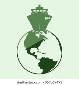 Green Ship Icons Vector Globe Icons Stock Vector (Royalty Free ...