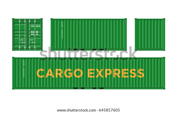 Green Shipping Cargo Container Logistics Transportation Stock Vector ...