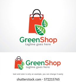 Green Shop Logo Template Design Vector Stock Vector (Royalty Free ...