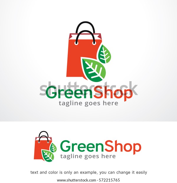 Green Shop Logo Template Design Vector Stock Vector (Royalty Free ...