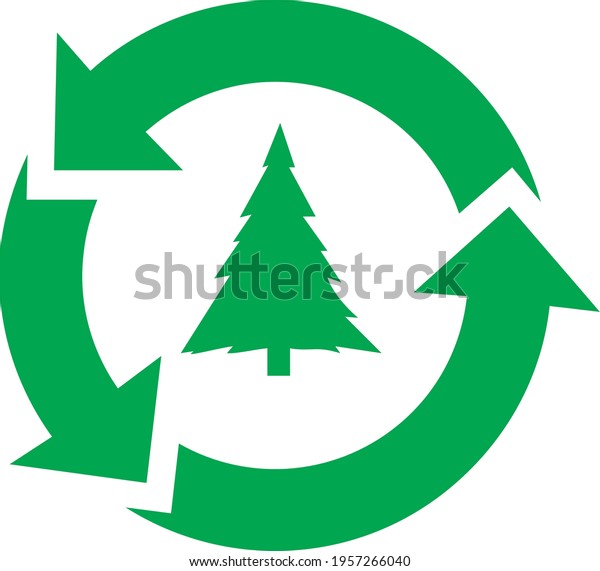 Green Sign Board Recycle Tree Stock Vector (Royalty Free) 1957266040 ...