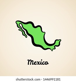 Vector Cartoon Cute Happy Mexico Map: vector de stock (libre de ...