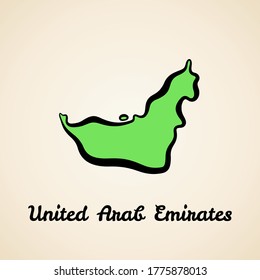 Green Simplified Map United Arab Emirates Stock Vector (Royalty Free ...