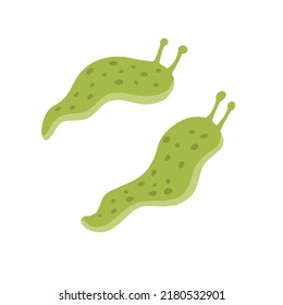 Green Slug Set Slippery Insects Flat Stock Vector (Royalty Free ...