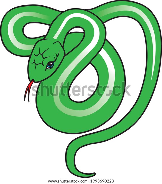 Green Snake Vector Illustration Isolated On Stock Vector (Royalty Free ...
