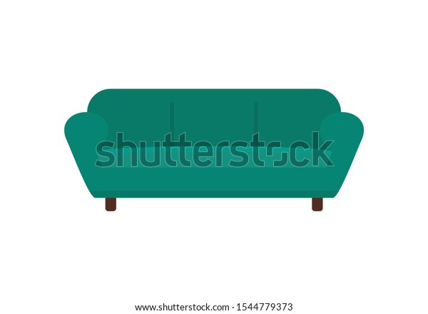 Green Sofa Flat Icon Vector Green: vetor stock (livre de direitos ...