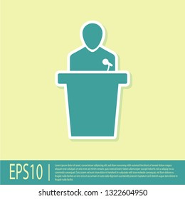 Green Speaker Icon Isolated On Yellow Stock Vector (Royalty Free ...