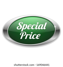Green Special Price Button Metallic Border Stock Vector (Royalty Free ...