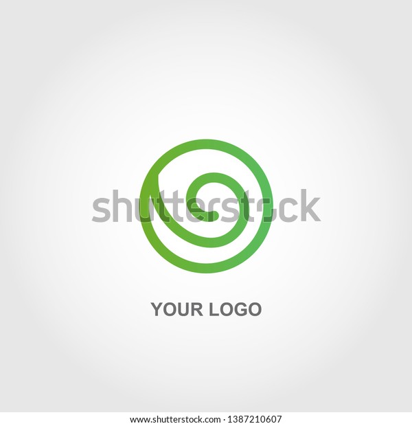 Green Spiral Logo Gradation Color Template Stock Vector (Royalty Free ...