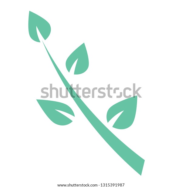 Green Sprig Logo Icon Vector Illustration Stock Vector (Royalty Free ...