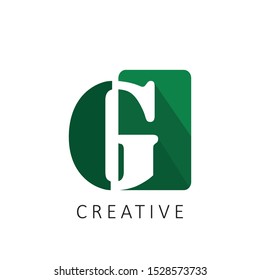 Green Square G Logo Letter Shadow Stock Vector (Royalty Free ...