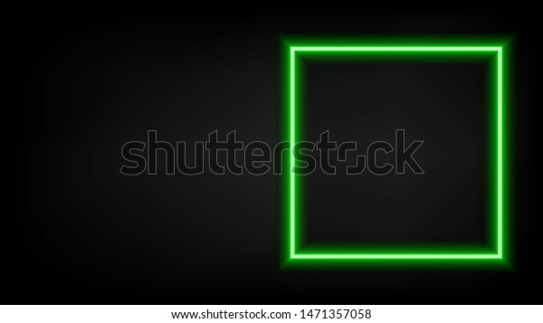 Green Square Neon Light Frame On Stock Vector (Royalty Free) 1471357058