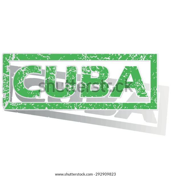 Green Stamp Name Cuba Shadow Isolated Stock Vector (Royalty Free ...