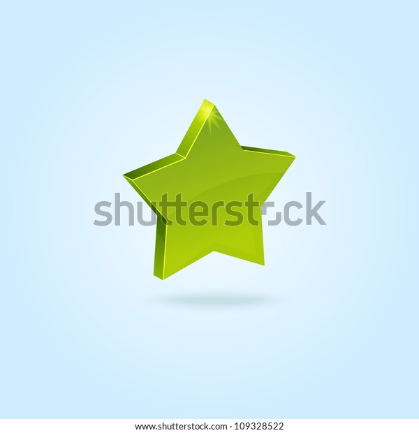 Green Star Symbol Isolated On Blue Stock Vector (Royalty Free ...