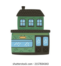 Green Store Building Facade Icon Stock Vector (Royalty Free) 2157834343 ...